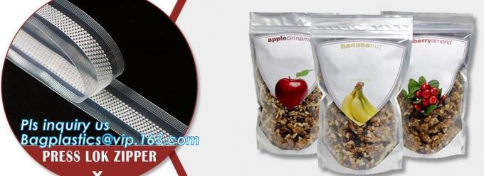 packaging bag stand up flat bottom pouch with slider zip, metal slider ...