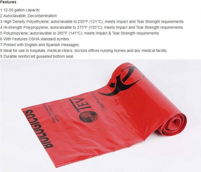 Biodegradable Plastic Hospital biohazard waste bags, Soiled Linen Bags ...