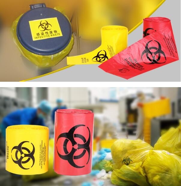 Biodegradable Plastic Hospital biohazard waste bags, Soiled Linen Bags ...